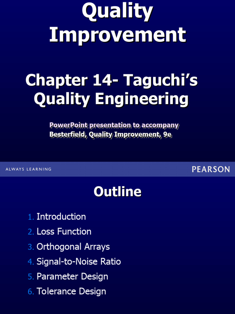 Ch014 - Taguchi's Quality Engineering | PDF | Decibel | Matrix (Mathematics)