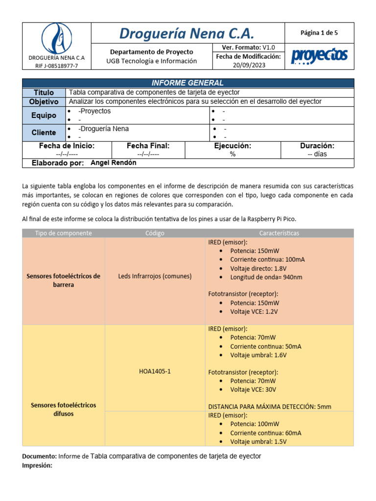 INFORME de Comparación de Componentes | PDF | Microcontrolador ...