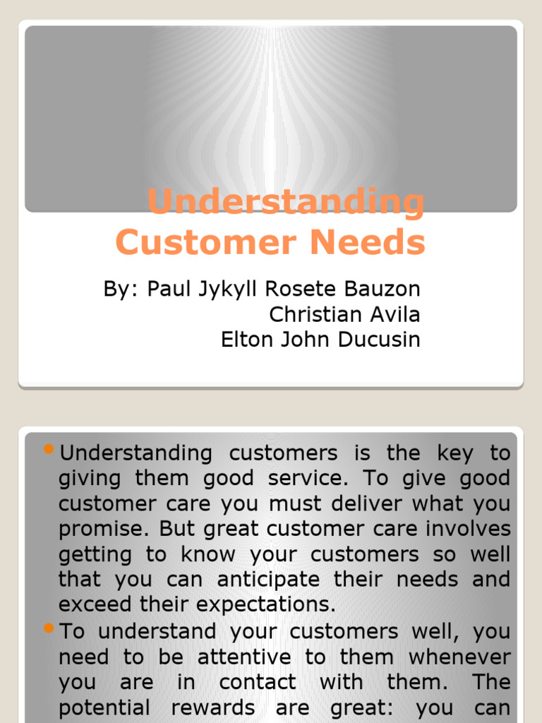 Mastering Customer Understanding Techniques | PDF | Customer ...