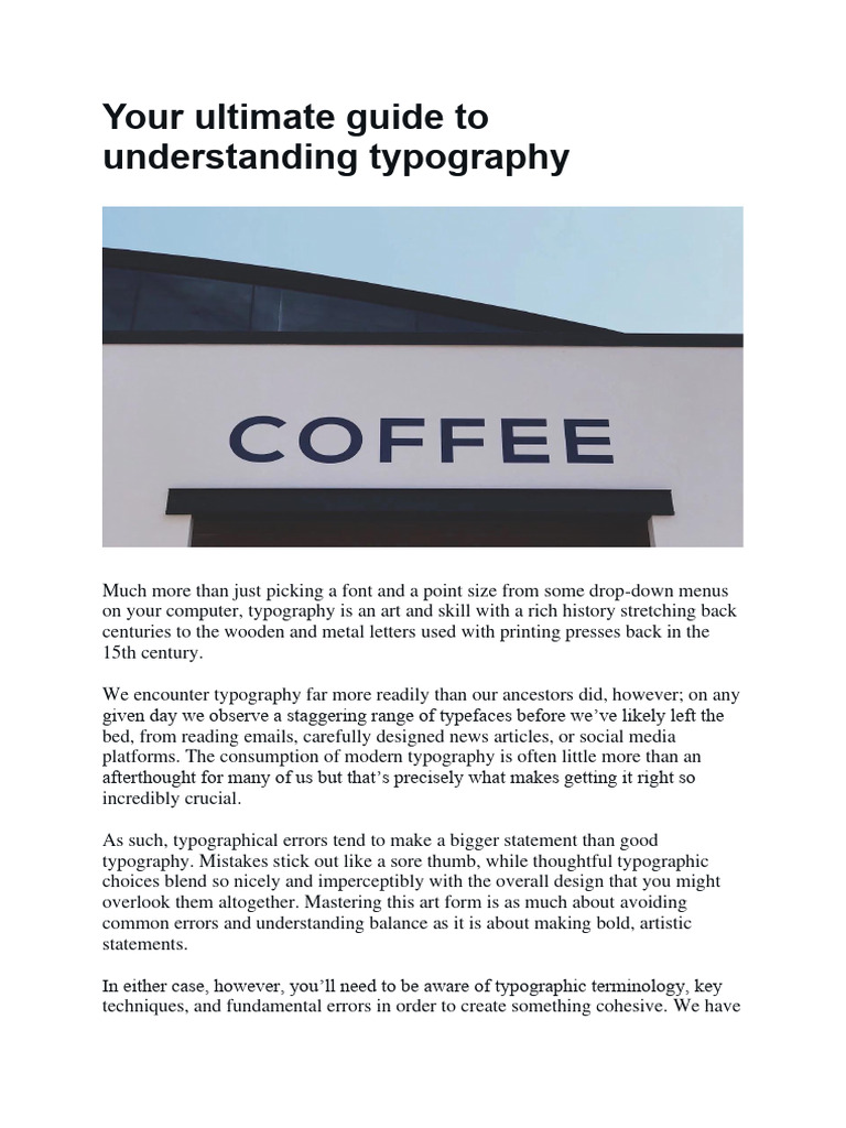 Your Ultimate Guide To Understanding Typography | PDF | Typography | Typefaces