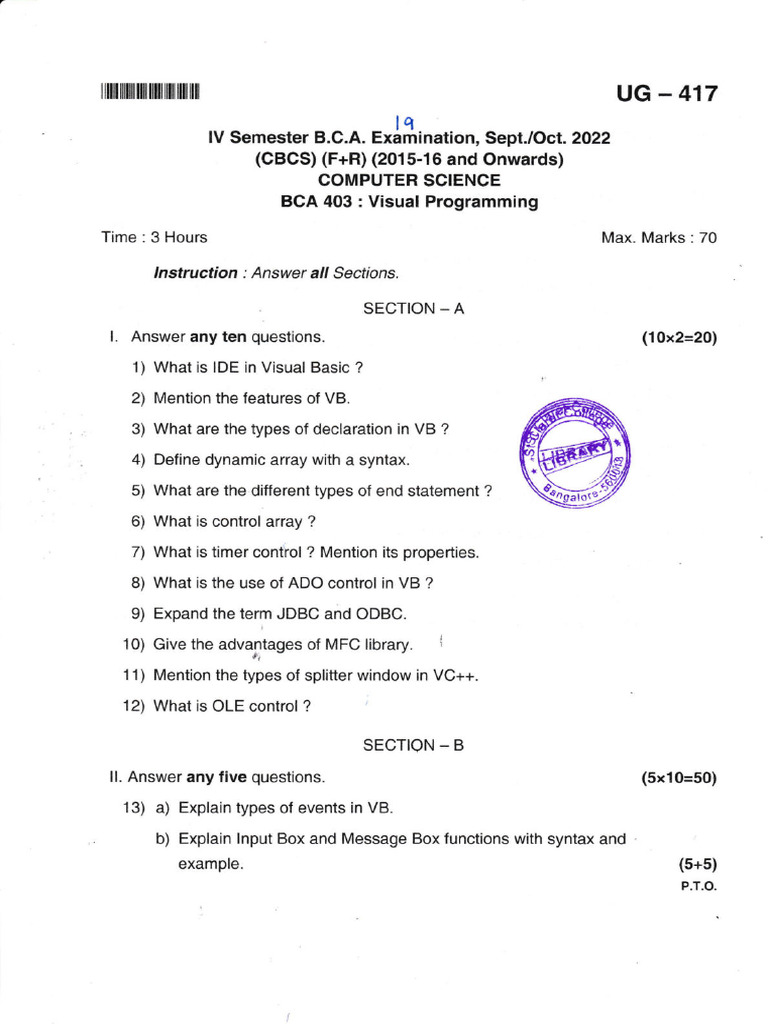 Visual Programming Sep Oct 2022 | PDF | Information Technology | Software Engineering