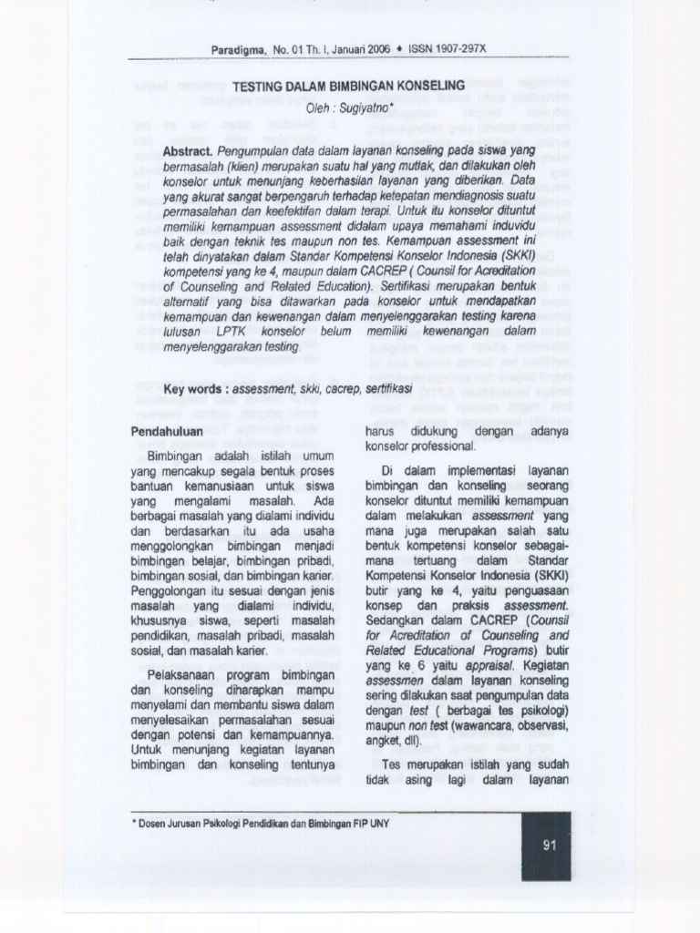 Testing Dalam BK | PDF