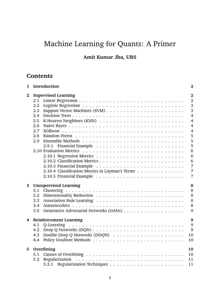 Machine Learning For Quants | PDF
