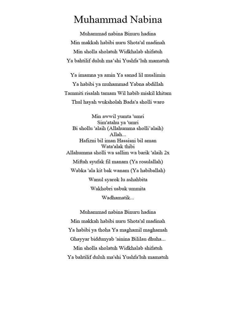 Muhammad Nabina | PDF | Agama & Spiritualitas
