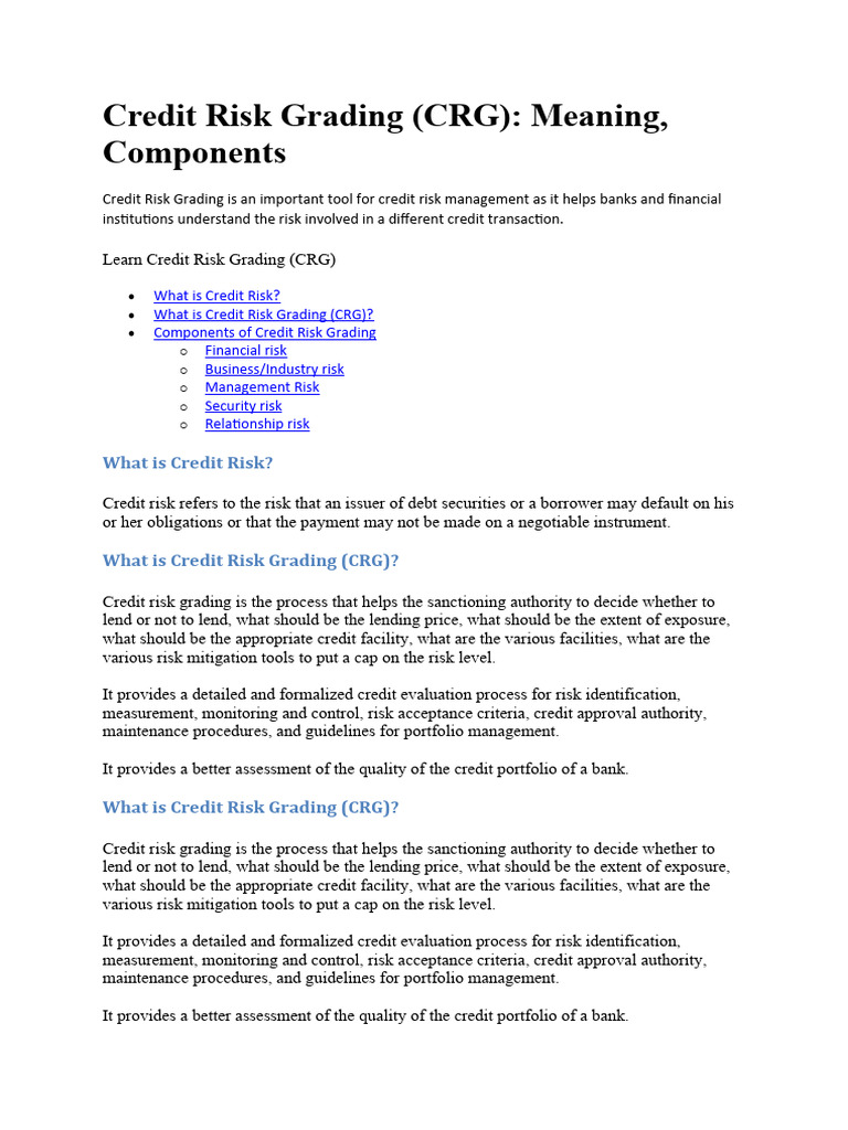 Credit Risk Grading | PDF | Money Laundering | Credit Card
