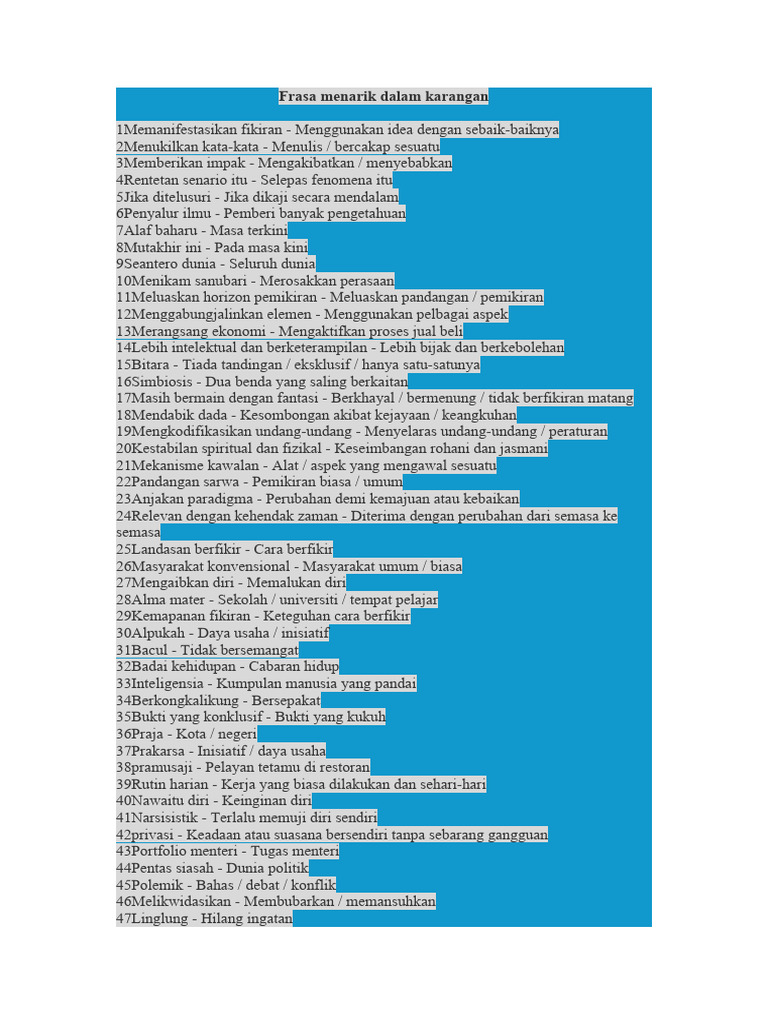Frasa Menarik | PDF
