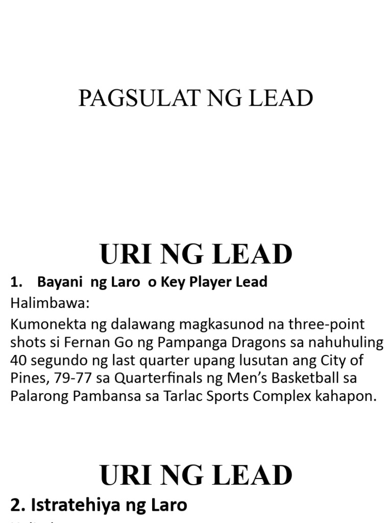 Kinds of Leads | PDF