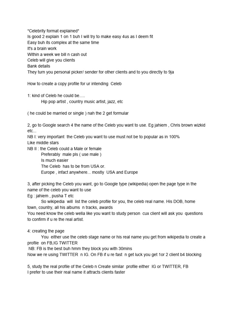 Celebrity Format Explained | PDF | Career & Growth | Social Science