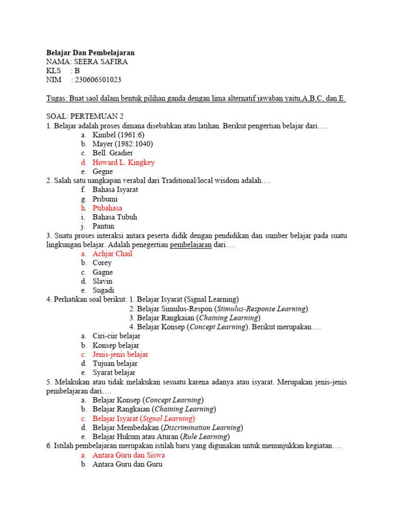 Belajar Dan Pembelajaran JENNIE | PDF