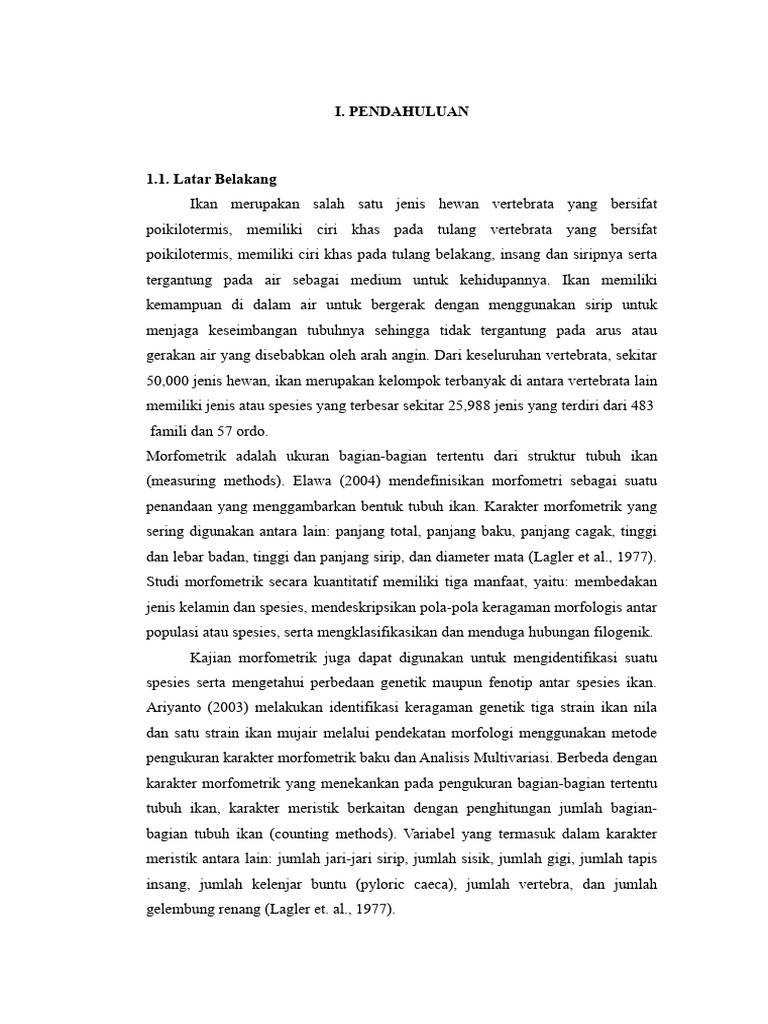 Laprak Ikhtiologi Isi Morfometrik | PDF