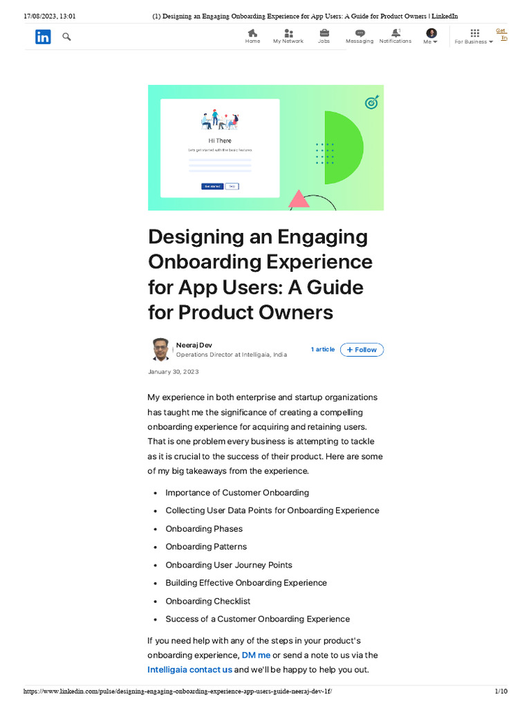 Designing An Engaging Onboarding Experience For App Users | PDF | Linked In | Mobile App