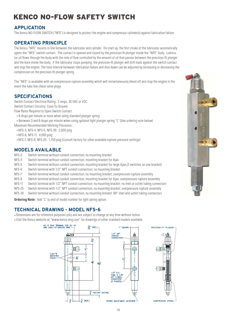 No Flow Safety Switch 02.15 | PDF | Pipe (Fluid Conveyance) | Switch