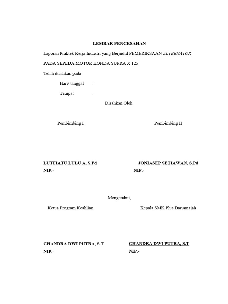 0.3 Lembar Pengesahan Sekolah | PDF
