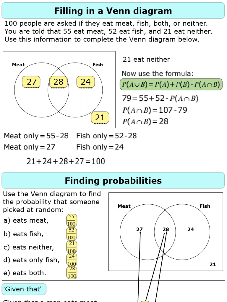 Venn Diagrams Probability PowerPoint | PDF | Probability | Mathematics