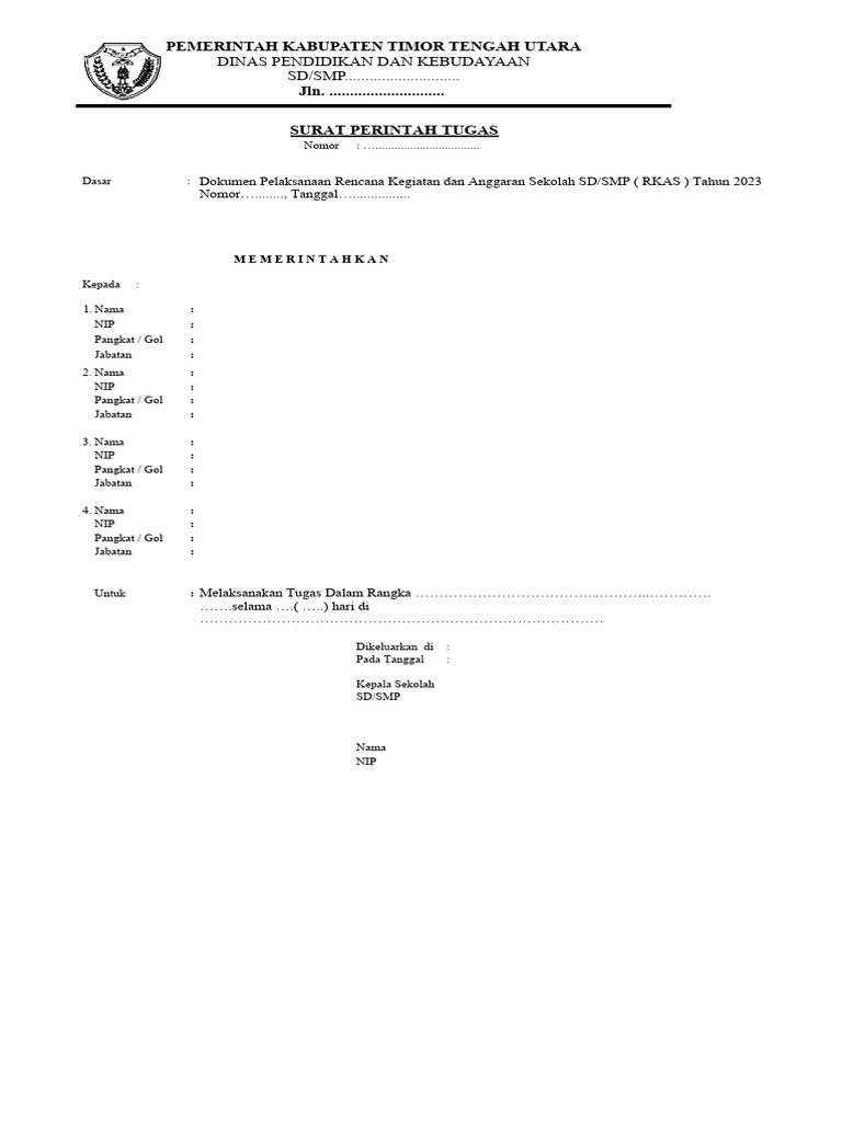 SPPD Tata Naskah Dinas 2023 (Sekolah) | PDF