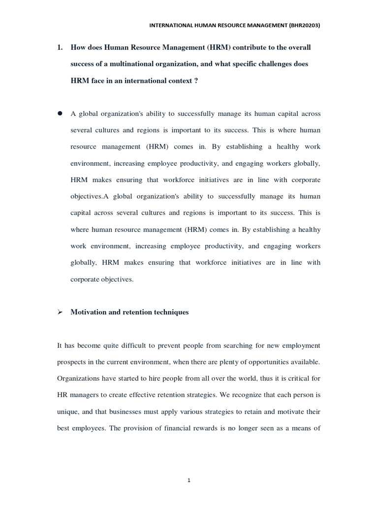 Final Project Ihrm | PDF | Human Resource Management | Educational ...