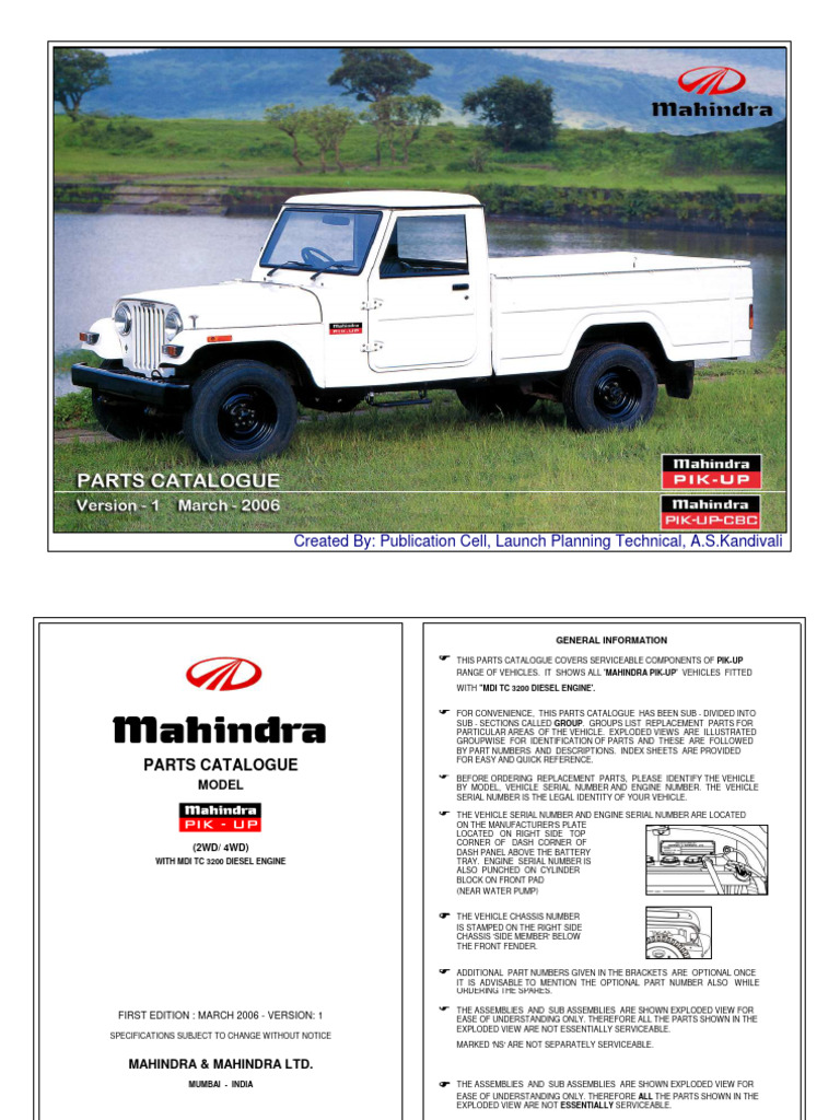 Mahindra MDI 3200 Engine Parts Guide | PDF | Steering | Axle