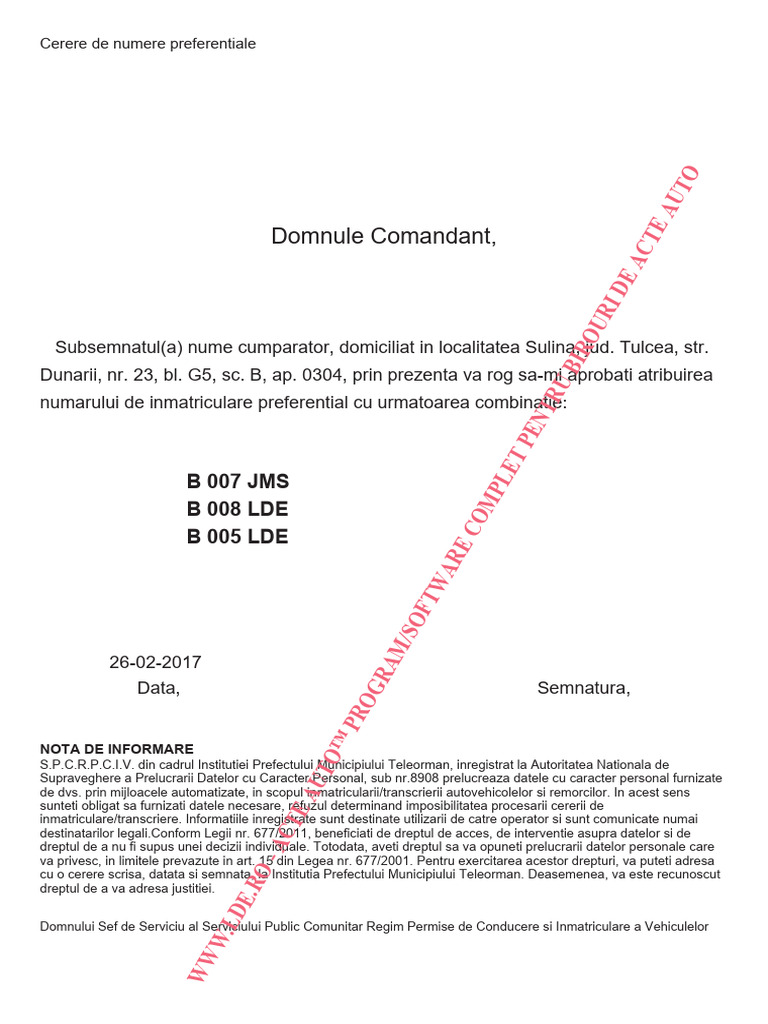 Cerere Numere Preferentiale | PDF