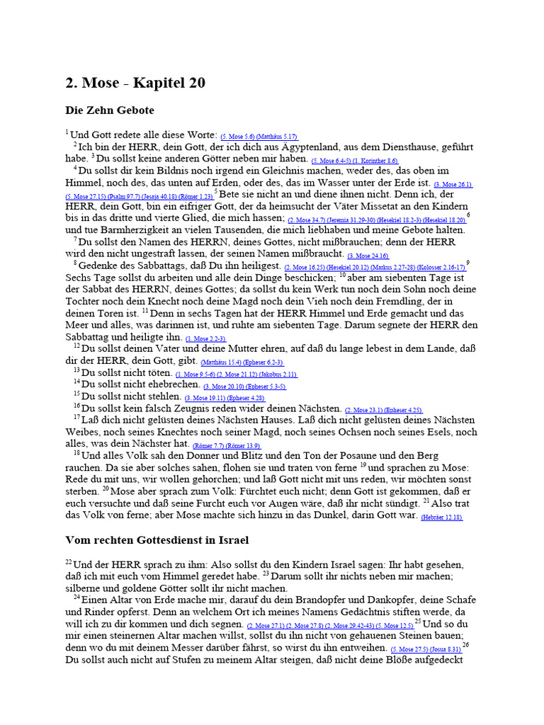 Mose 20, Die Zehn Gebote | PDF