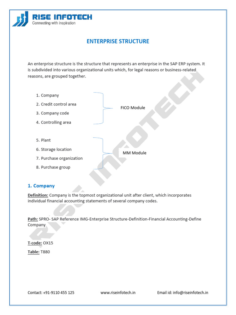 Enterprise Structure | PDF | Financial Accounting | Service Industries