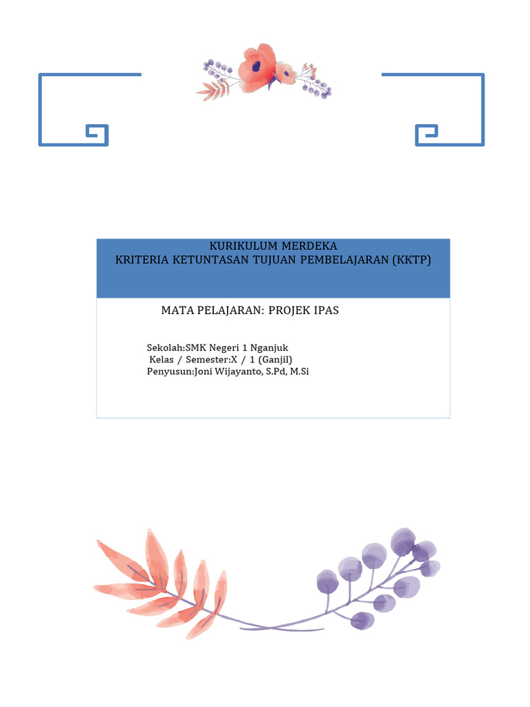 KKTP Projek IPAS - X Ganjil 2022-2023 | PDF