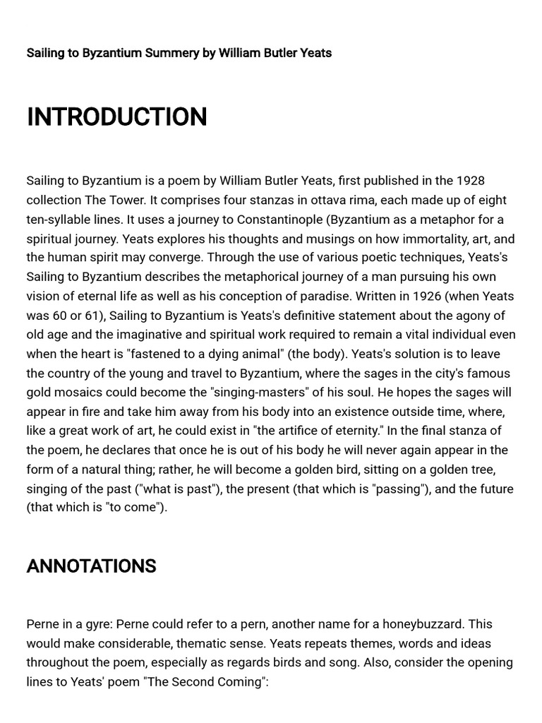 Sailing To Byzantium - ALL | PDF