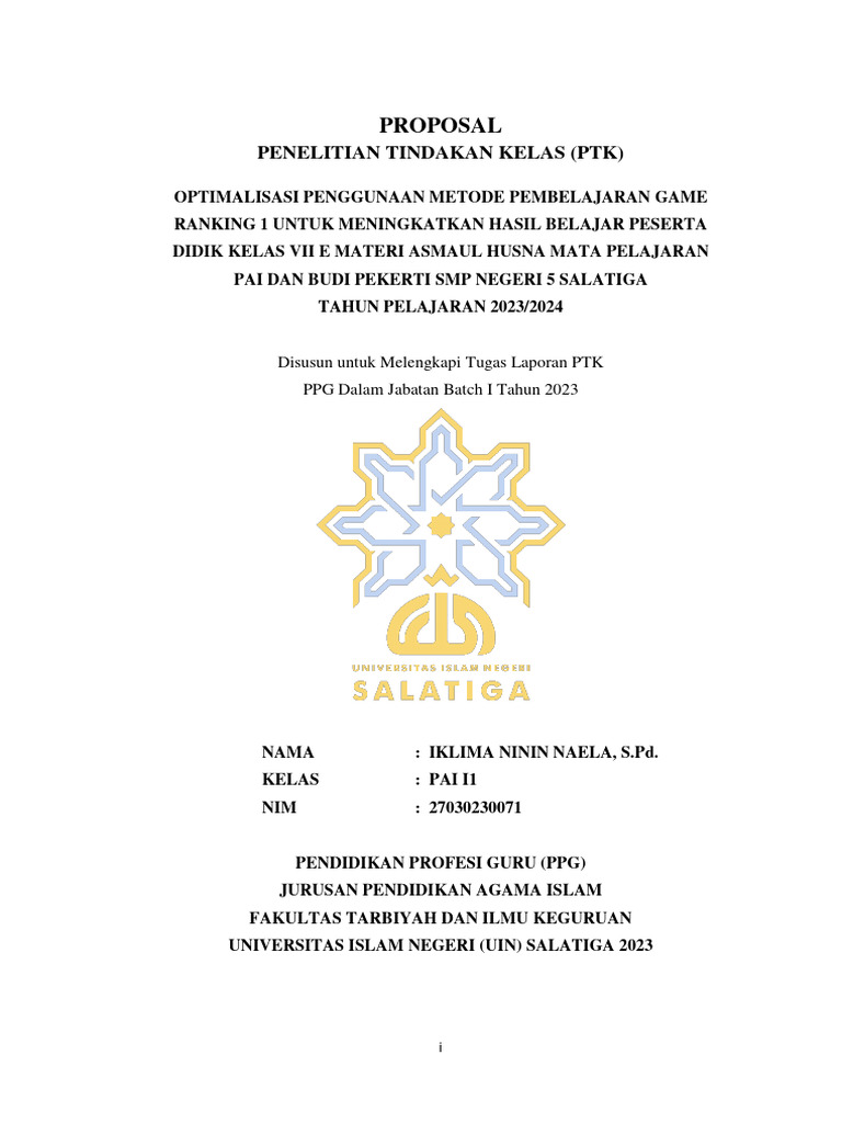 PTK PPG: Game untuk Asmaul Husna | PDF | Karier & Perkembangan