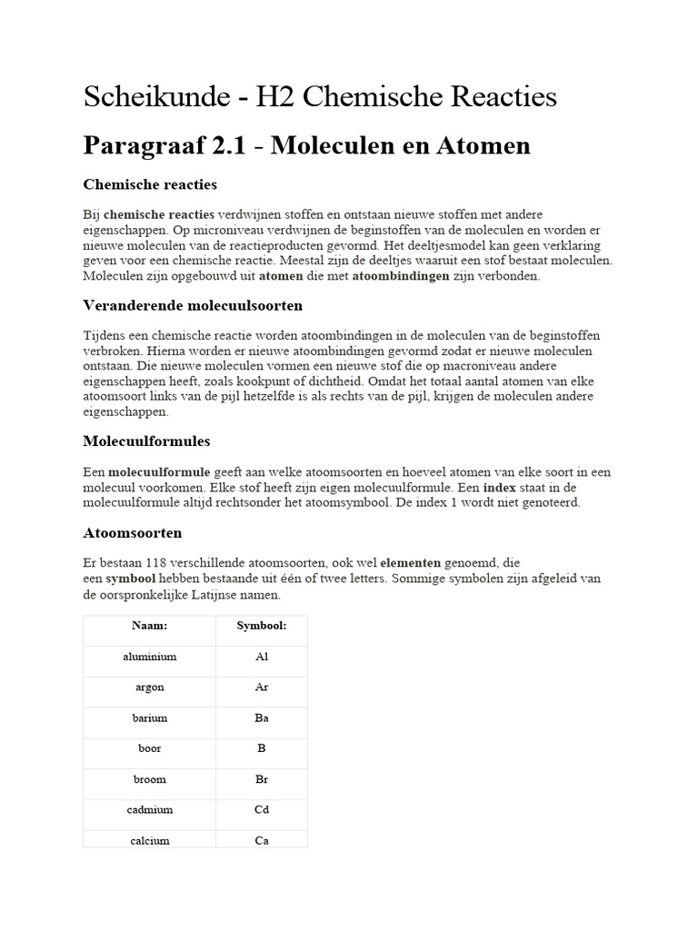 Scheikunde Nova VWO 3, H2 | PDF