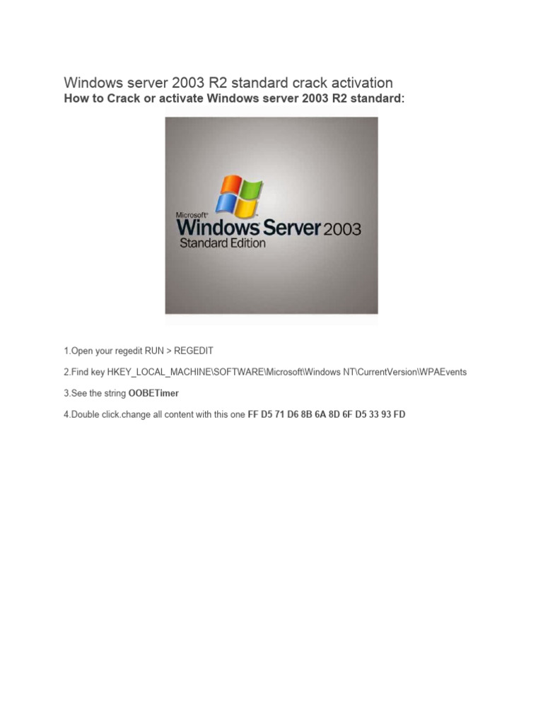 Dokumen - Tips - Windows Server 2003 r2 Standard Crack Activation | PDF