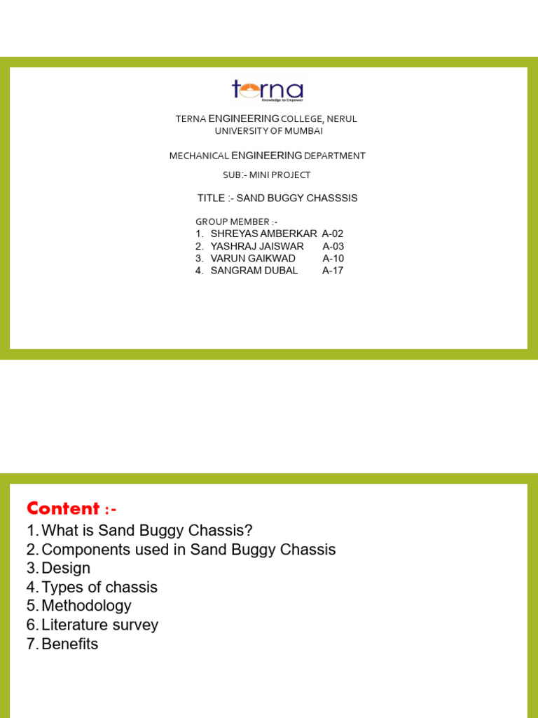 Buggy Chassis Final Pdf Off Roading Manufactured Goods