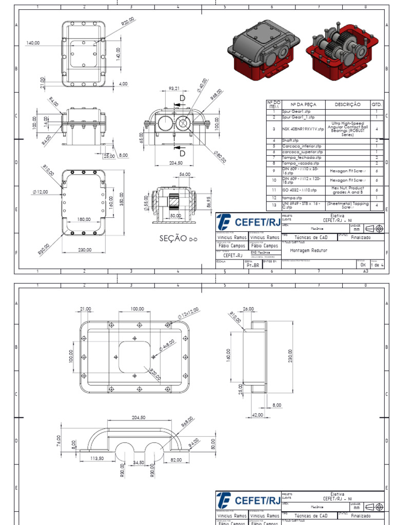 Detalhamento Redutor Completo - Vinicius Ramos Daniel | PDF