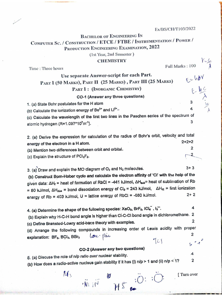Chemistry 2022 Paper - 2 | PDF