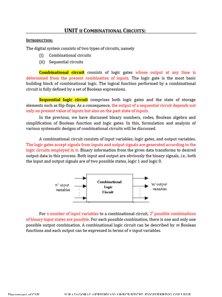 Unit 2 | PDF | Logic Gate | Electronic Circuits