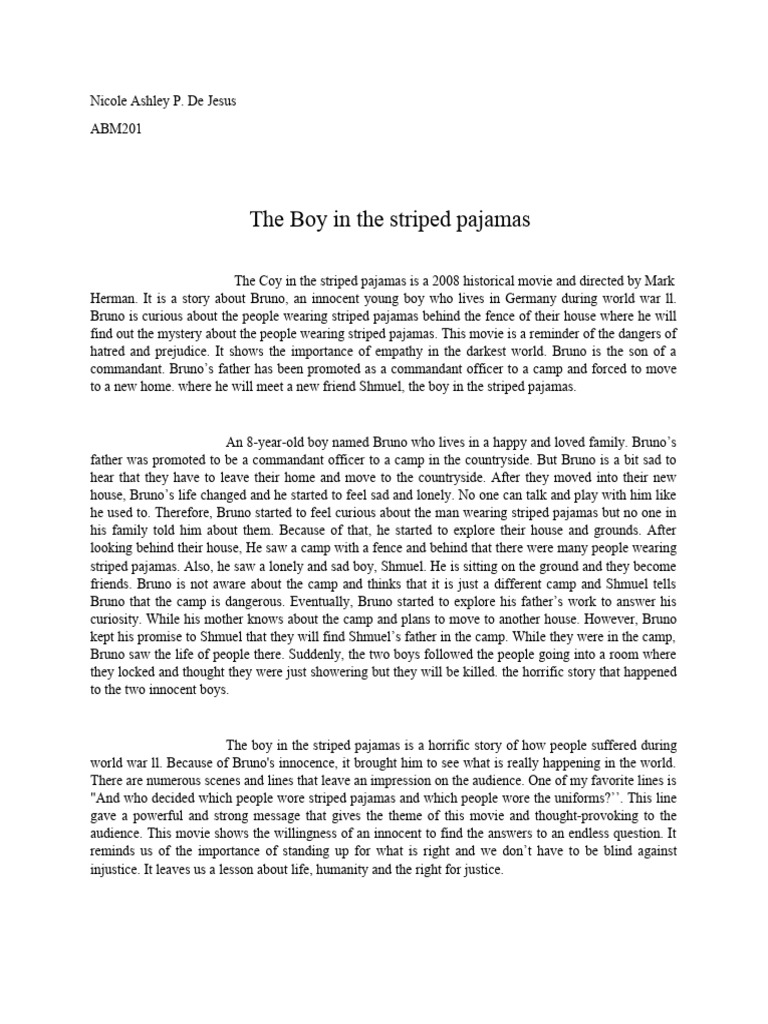 The Boy in The Striped Pajamas | PDF