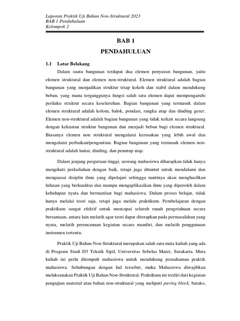 B - 2 - BAB 1 - Laporan PUBNS 2023 | PDF