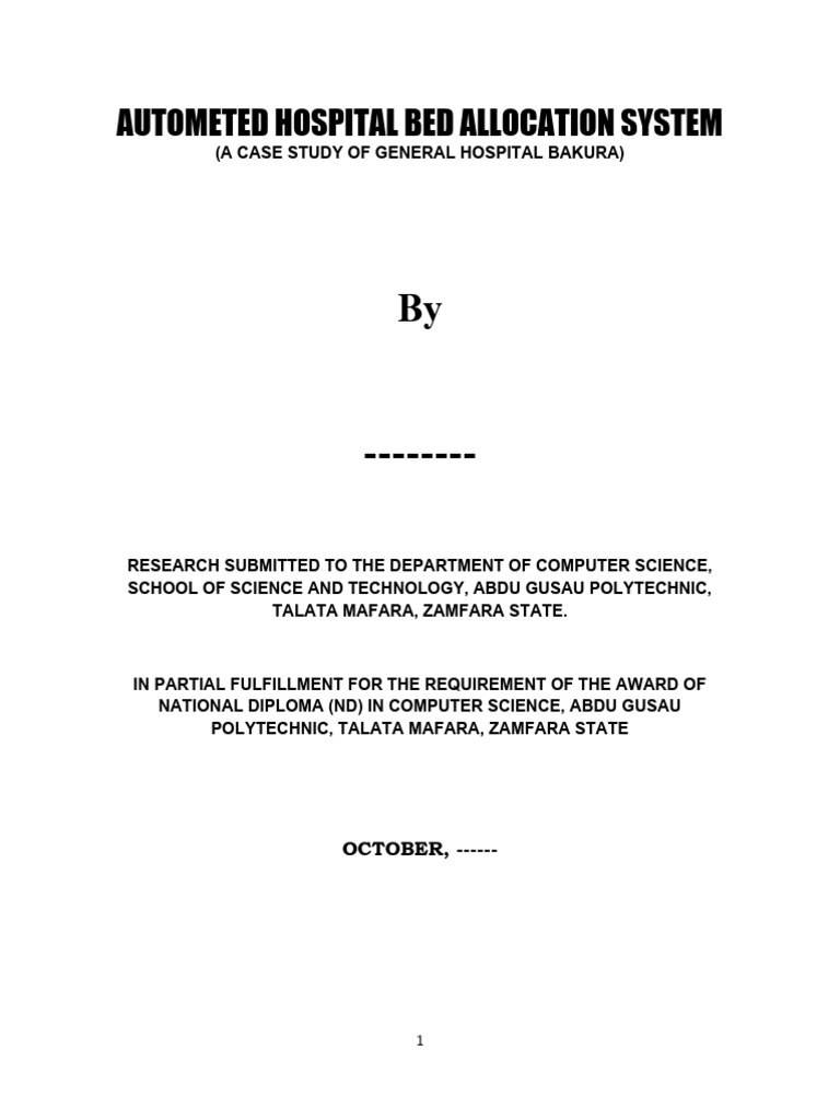 Bed Allocation Chapter 1-5 | PDF | Databases | Information System
