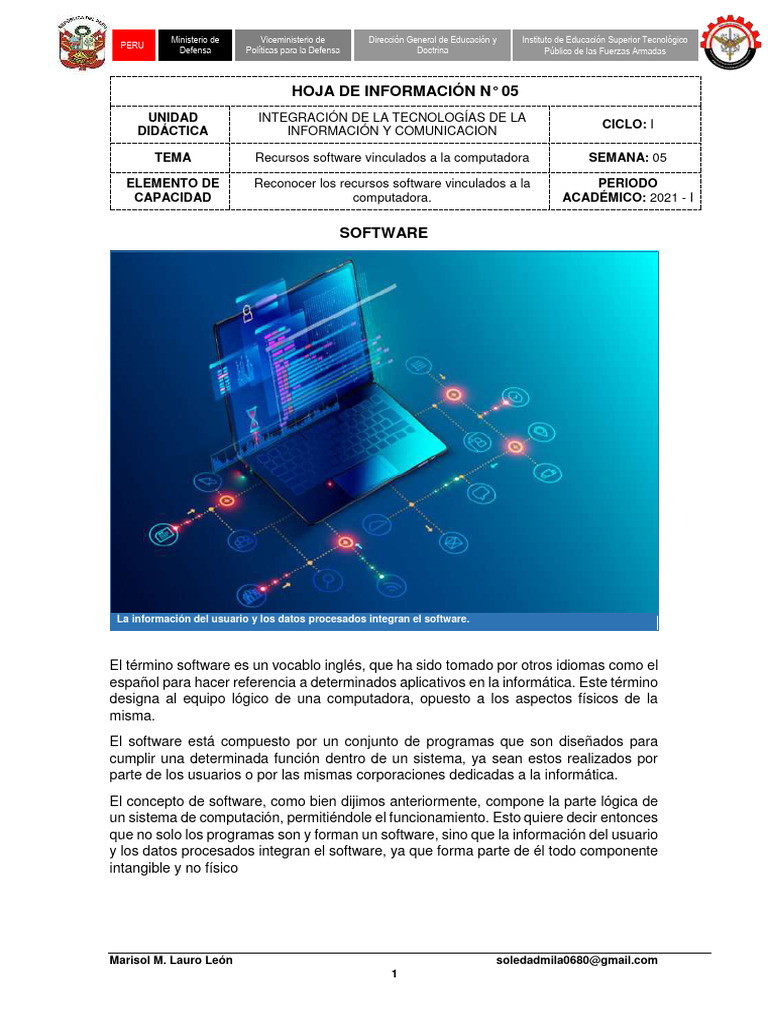 Hoja de Informacion IntTecInfCom 05 | PDF | Software libre | Software