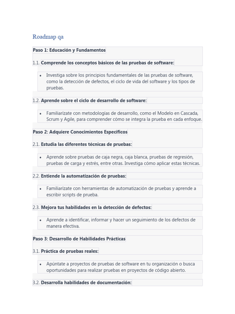 Roadmap Qa Pdf