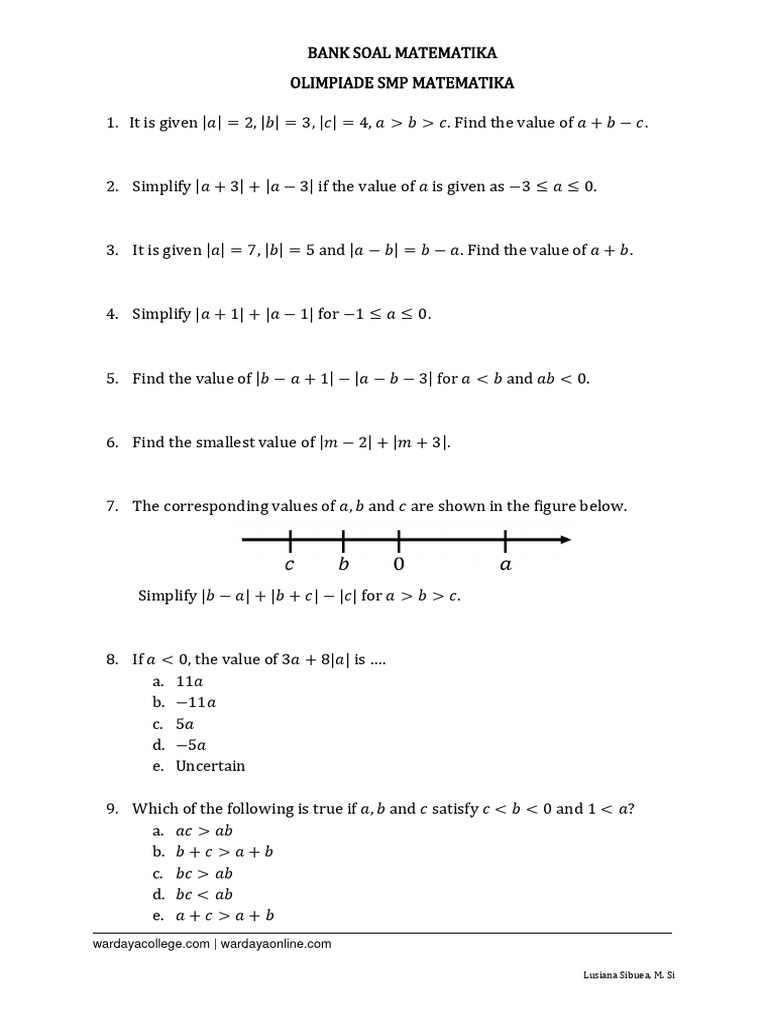 SMP Math Olympiad Practice | PDF