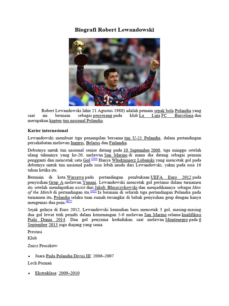 Biografi Robert Lewandowski | PDF
