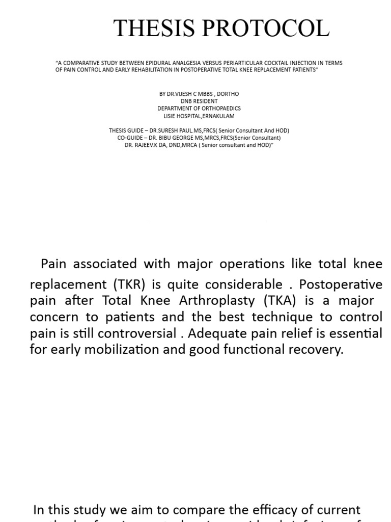 Thesis Protocol Final | PDF | Pain Management | Standard Deviation