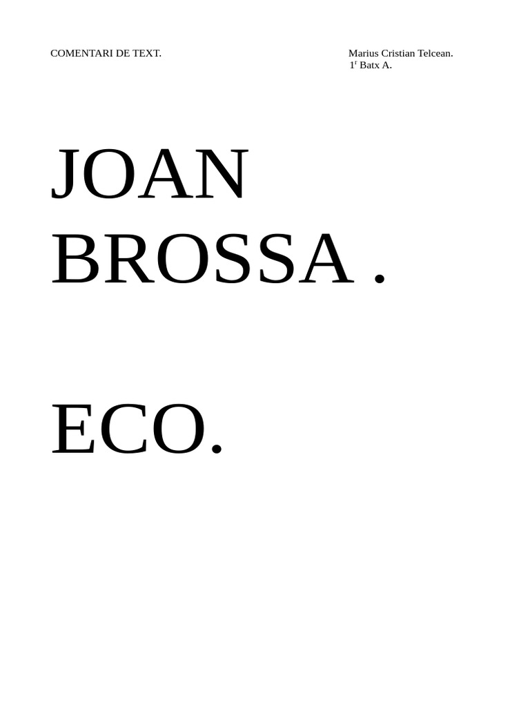 jOAN BROSSA ECO | PDF