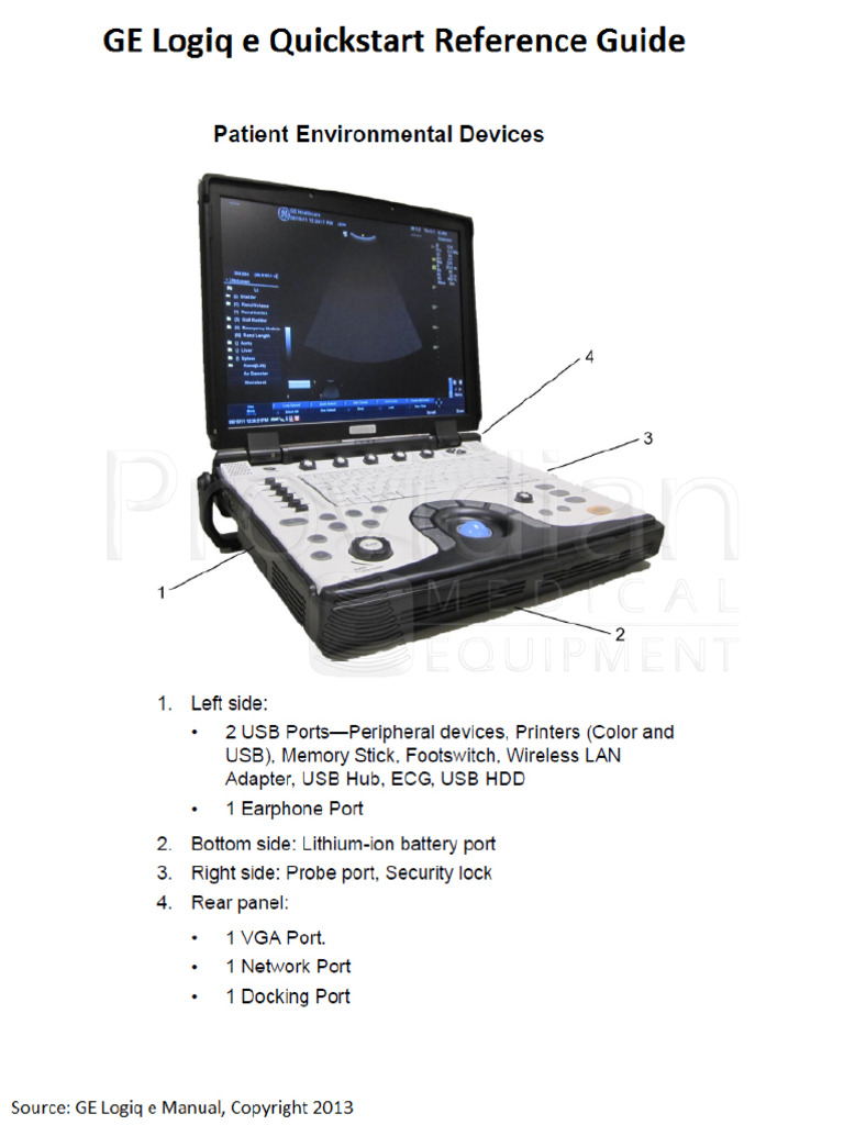 GE Logiq e Quick Guide Knobology Training | PDF