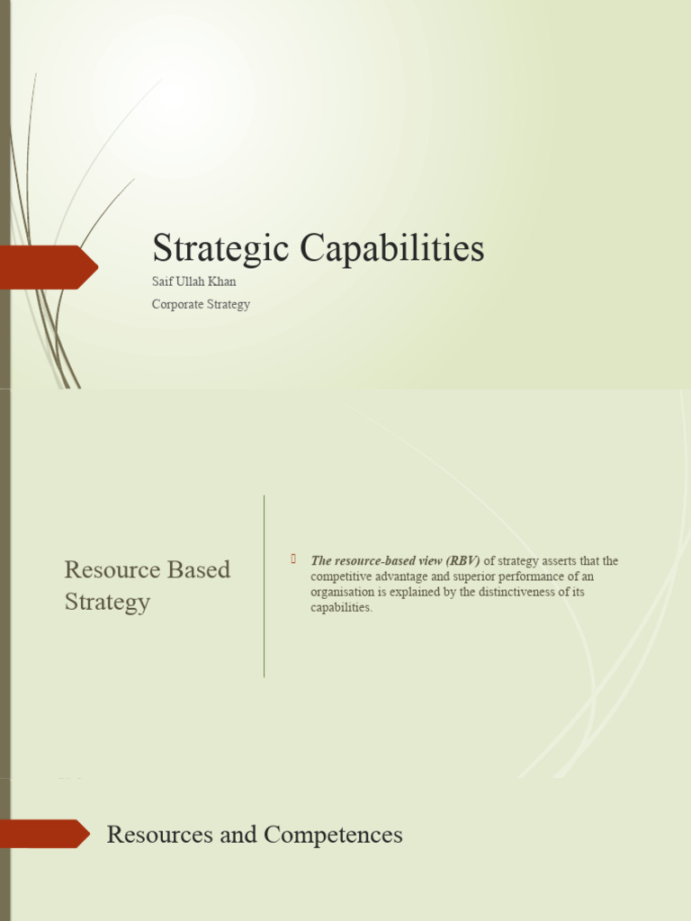 Lesson 4 Strategic Capabilities | PDF