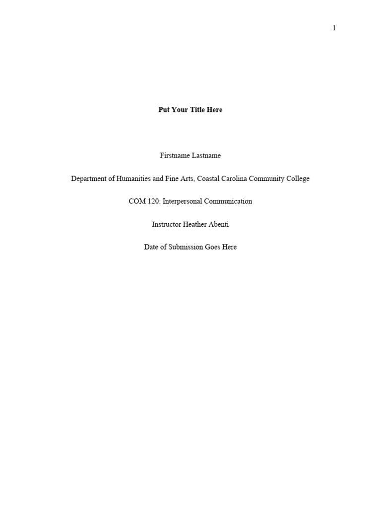 APA Outline Template | PDF | Language Arts & Discipline