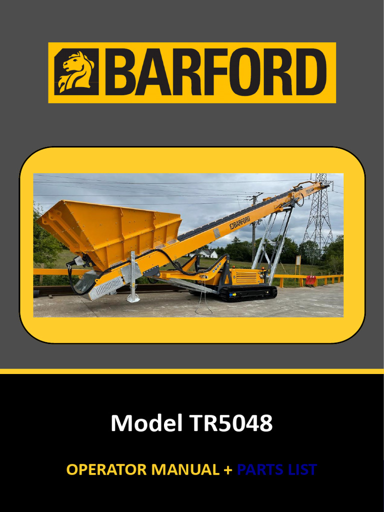 Barford TR5048 Operator Manual & Parts List | PDF | Belt (Mechanical ...