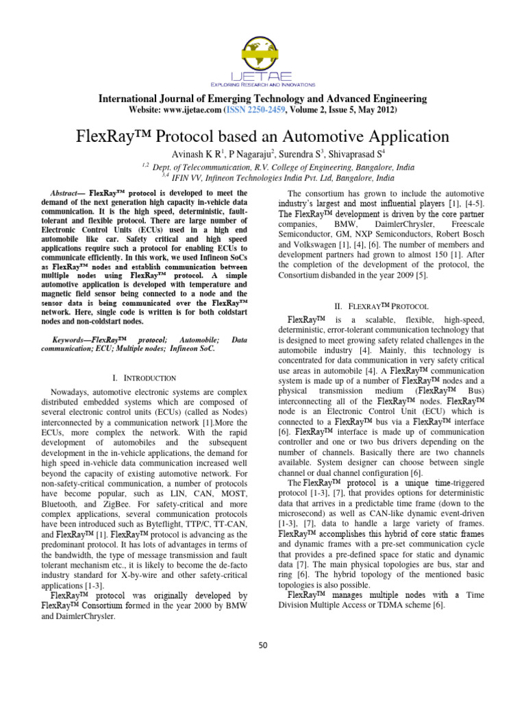 FlexRay™ Protocol Based An Automotive Application | PDF