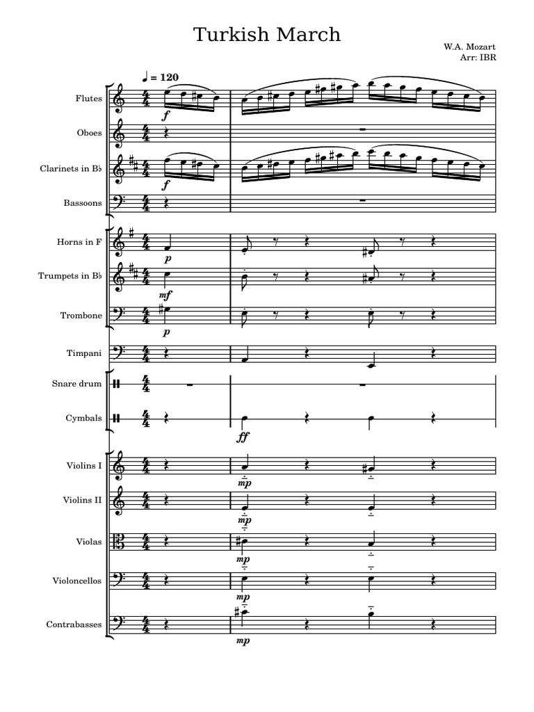 Turkish March Wolfgang Amadeus Mozart Orchestra | PDF