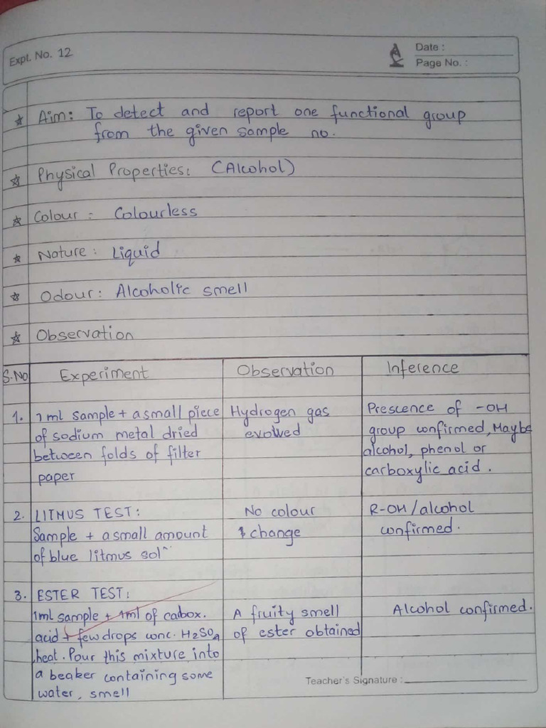 Functional Group Pratical | PDF