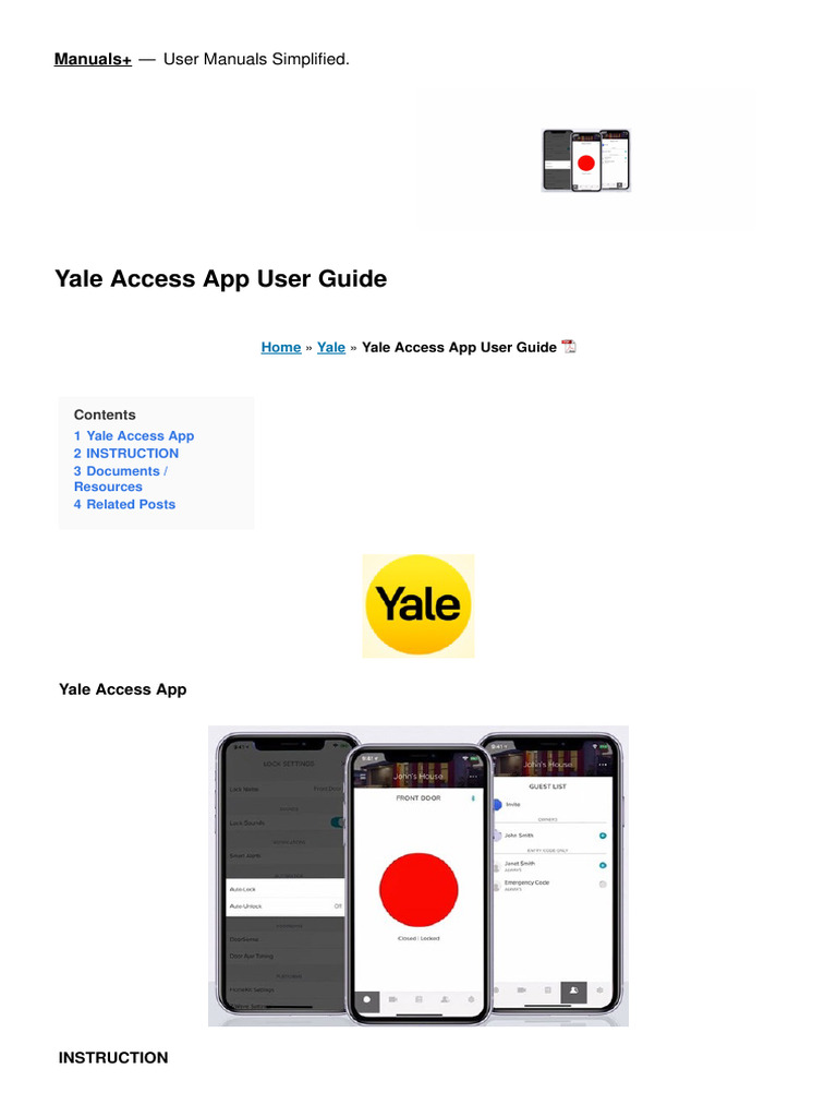 Yale Access App Manual | PDF